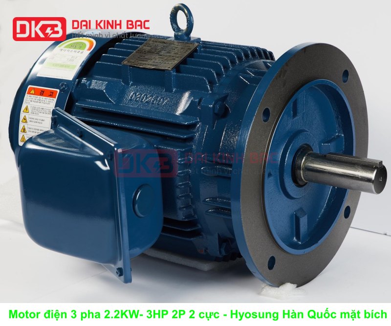 Motor Điện 3 Pha 2.2KW- 3HP 2P 2 Cực - Hyosung Hàn Quốc
